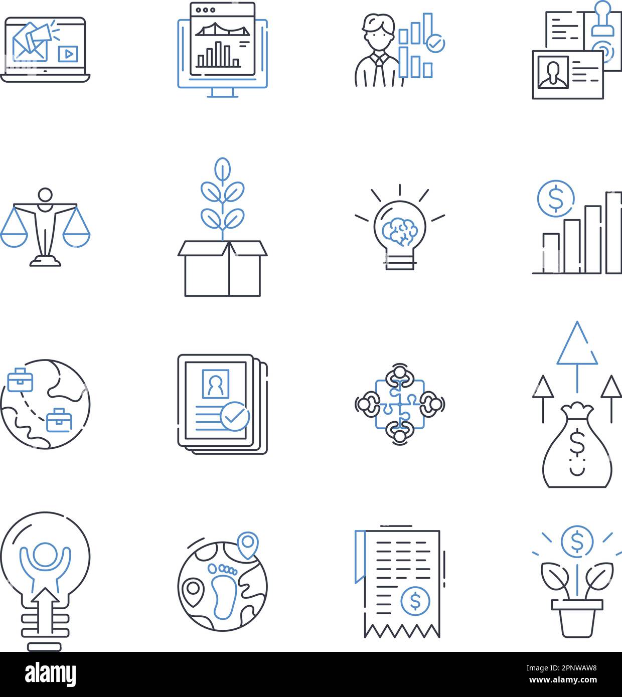 Talent strategy line icons collection. Recruitment, Development ...