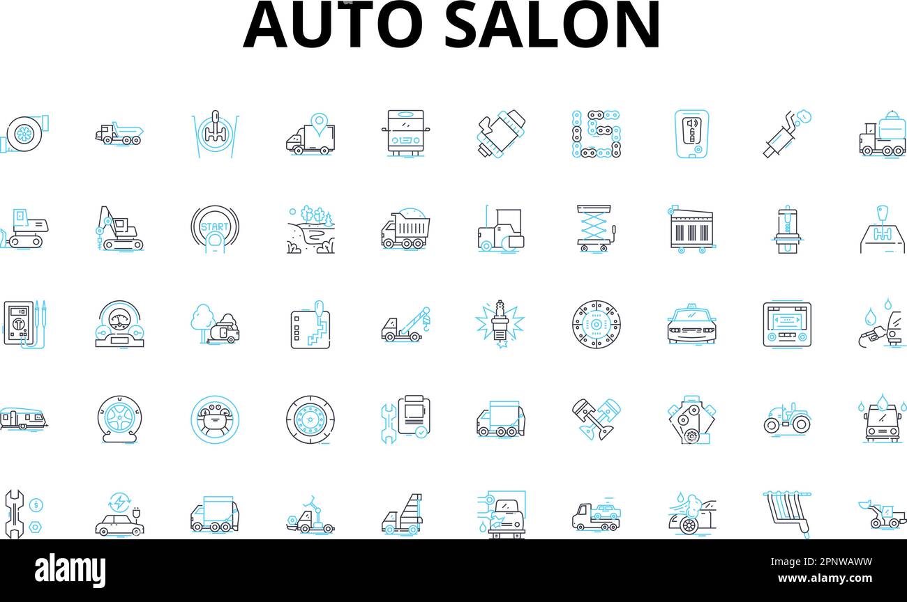 Auto salon linear icons set. Luxury, Exotic, Performance, Classic ...