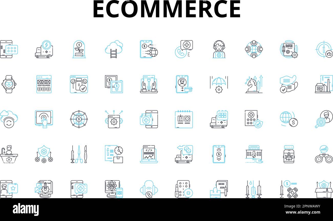 Ecommerce linear icons set. Online, Shopping, Retail, Marketplace ...