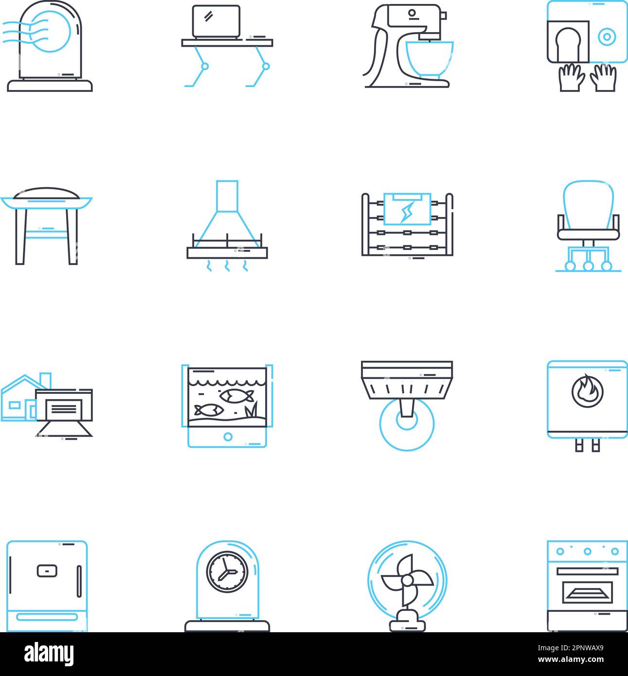 Industrial chic linear icons set. Rustic, Metal, Vintage, Iron ...