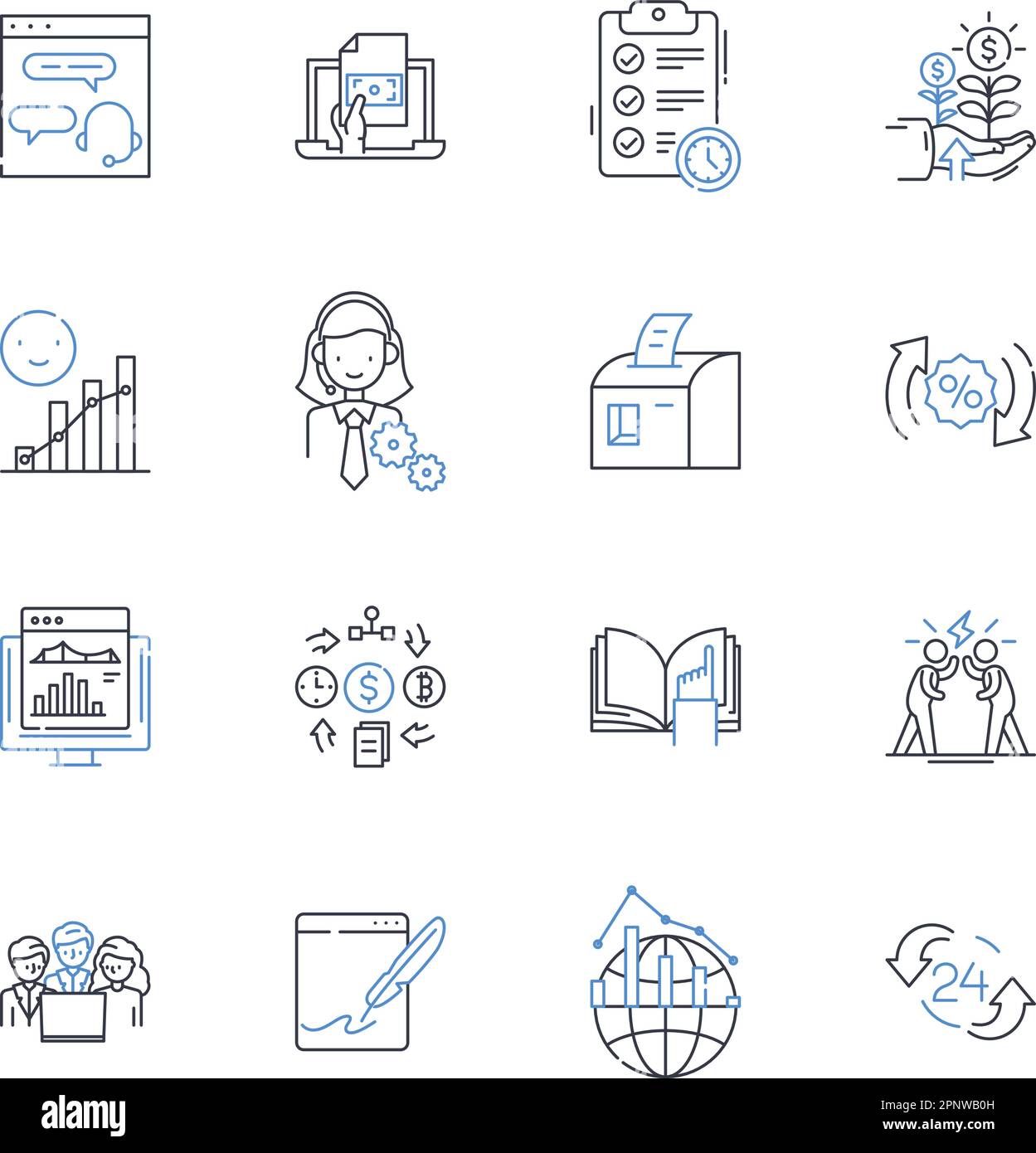 Risk Mitigation Line Icons Collection Prevention Resilience Preparedness Contingency