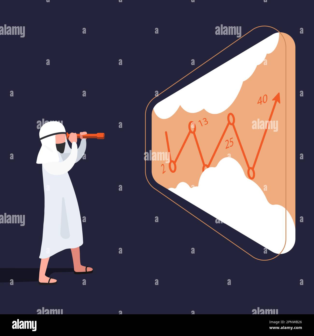 Business concept design Arabian businessman running toward goal. Reach ...