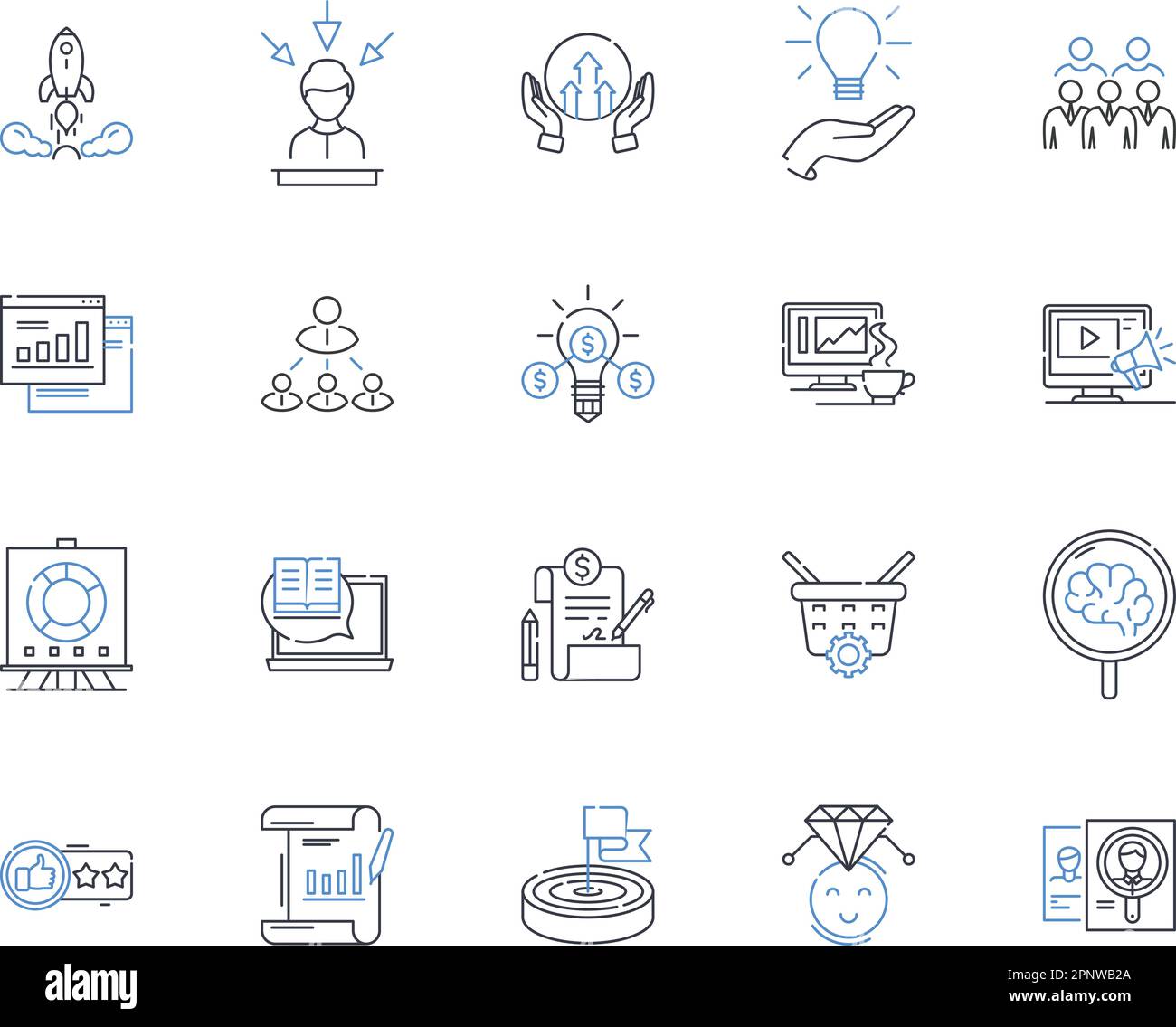 Concept and notion line icons collection. Idea, Understanding, Perception, Cognition, Insight ...