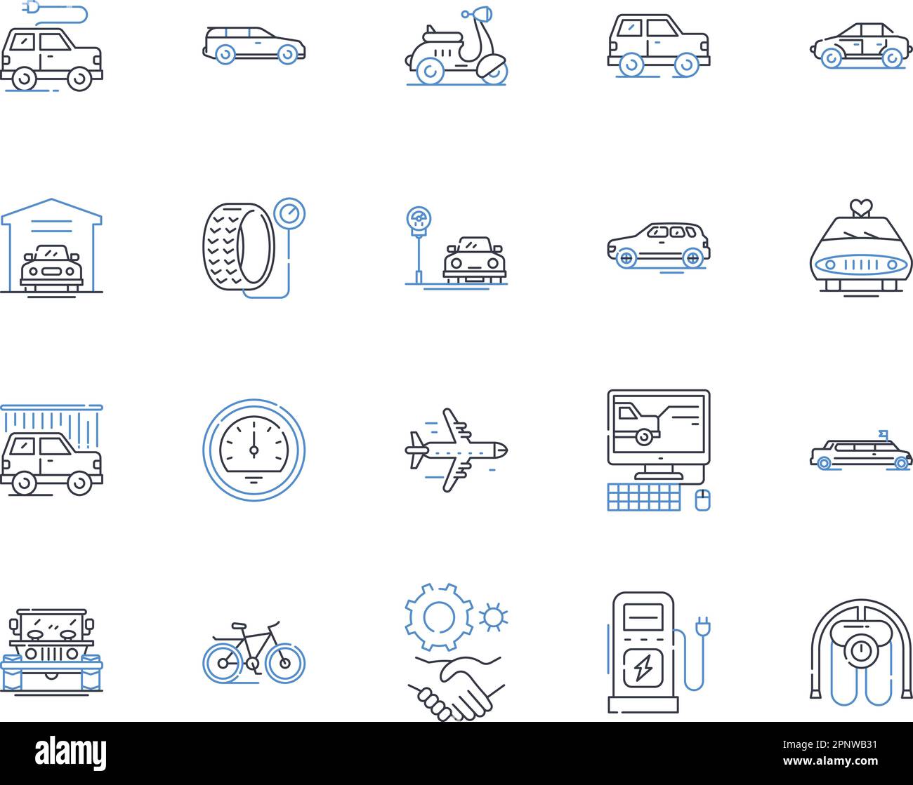 Goods transport line icons collection. Logistics, Shipment, Delivery ...