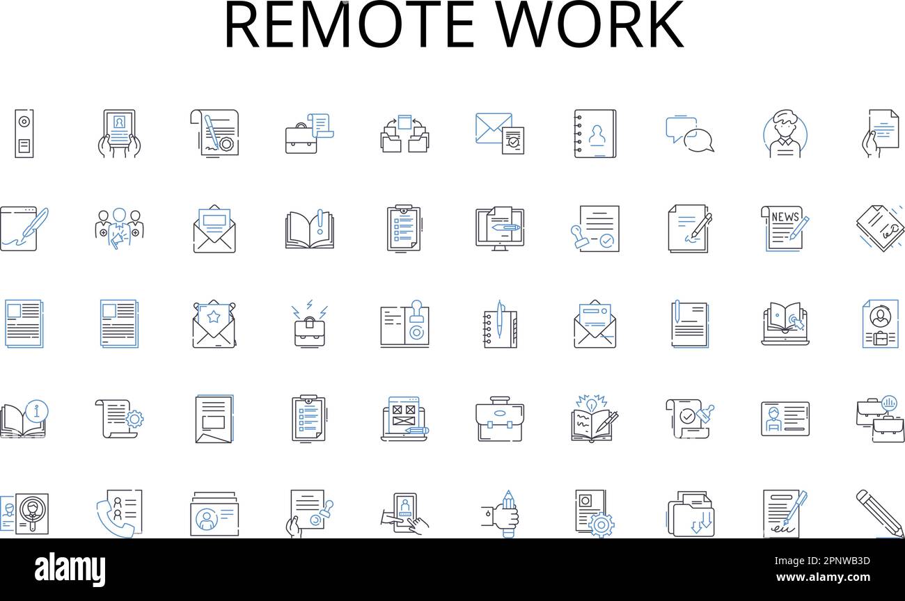 Remote work line icons collection. Creativity, Strategy, Branding ...