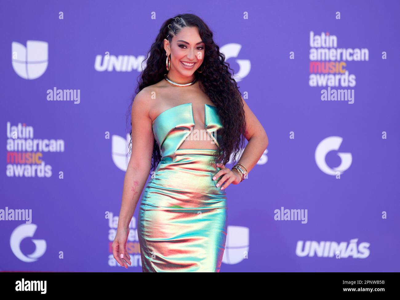Vikina arrives at the Latin American Music Awards on Thursday, April 20 ...