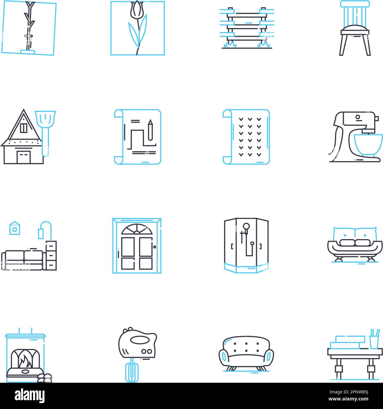 Sofa linear icons set. Comfort, Cozy, Lounge, Relaxation, Cushion ...