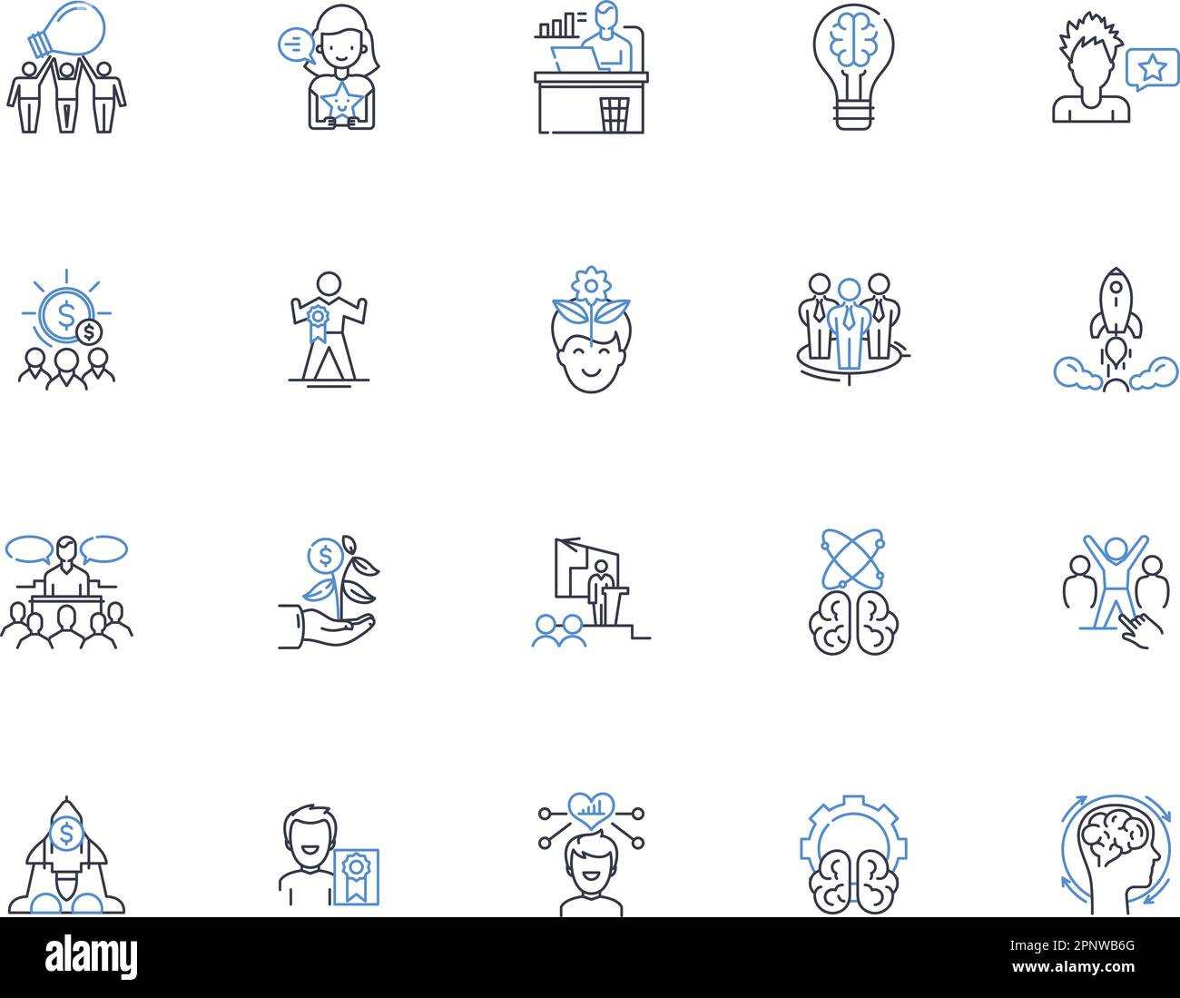 Dominance line icons collection. Power, Control, Command, Supremacy, Authority, Reign, Mastery ...