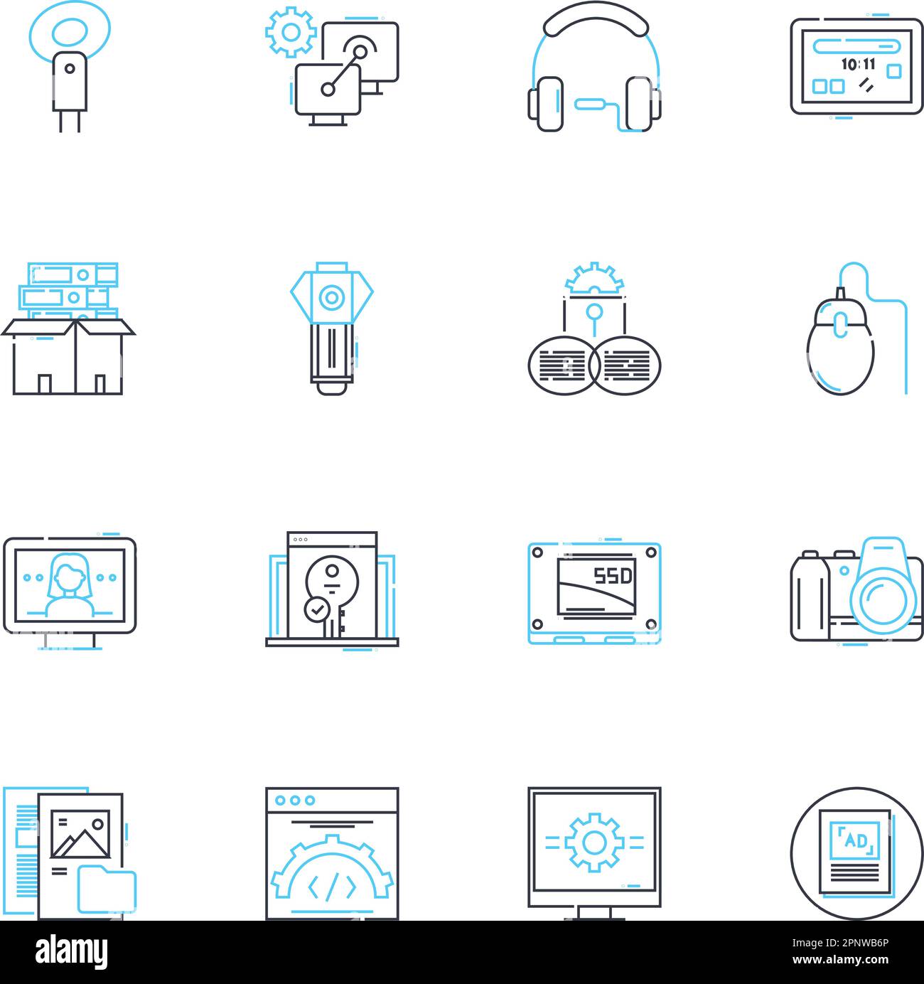 Apparatus linear icons set. Machinery, Equipment, Device, Tool ...