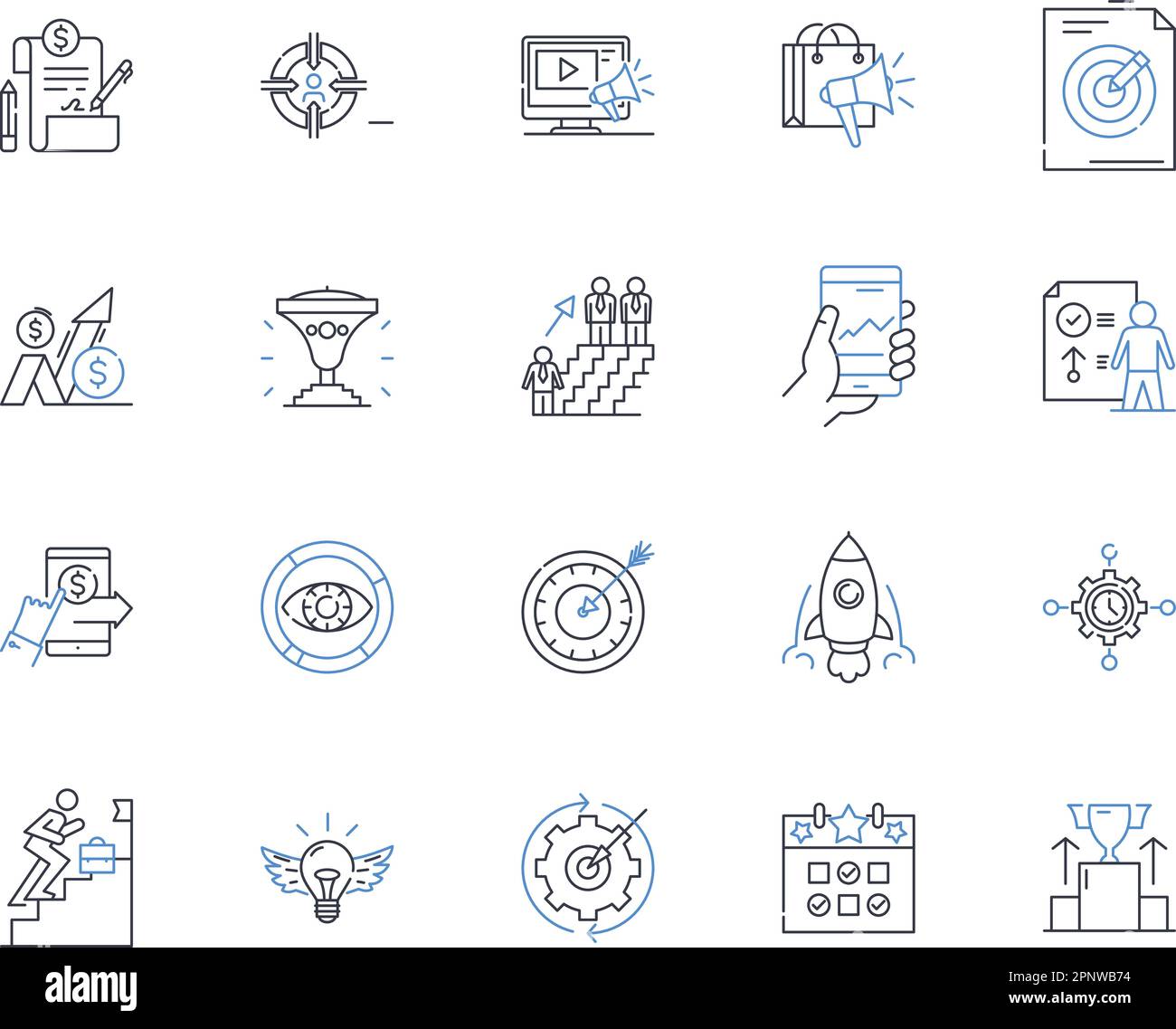 Service Model line icons collection. Outsourcing, Cloud, Subscription ...