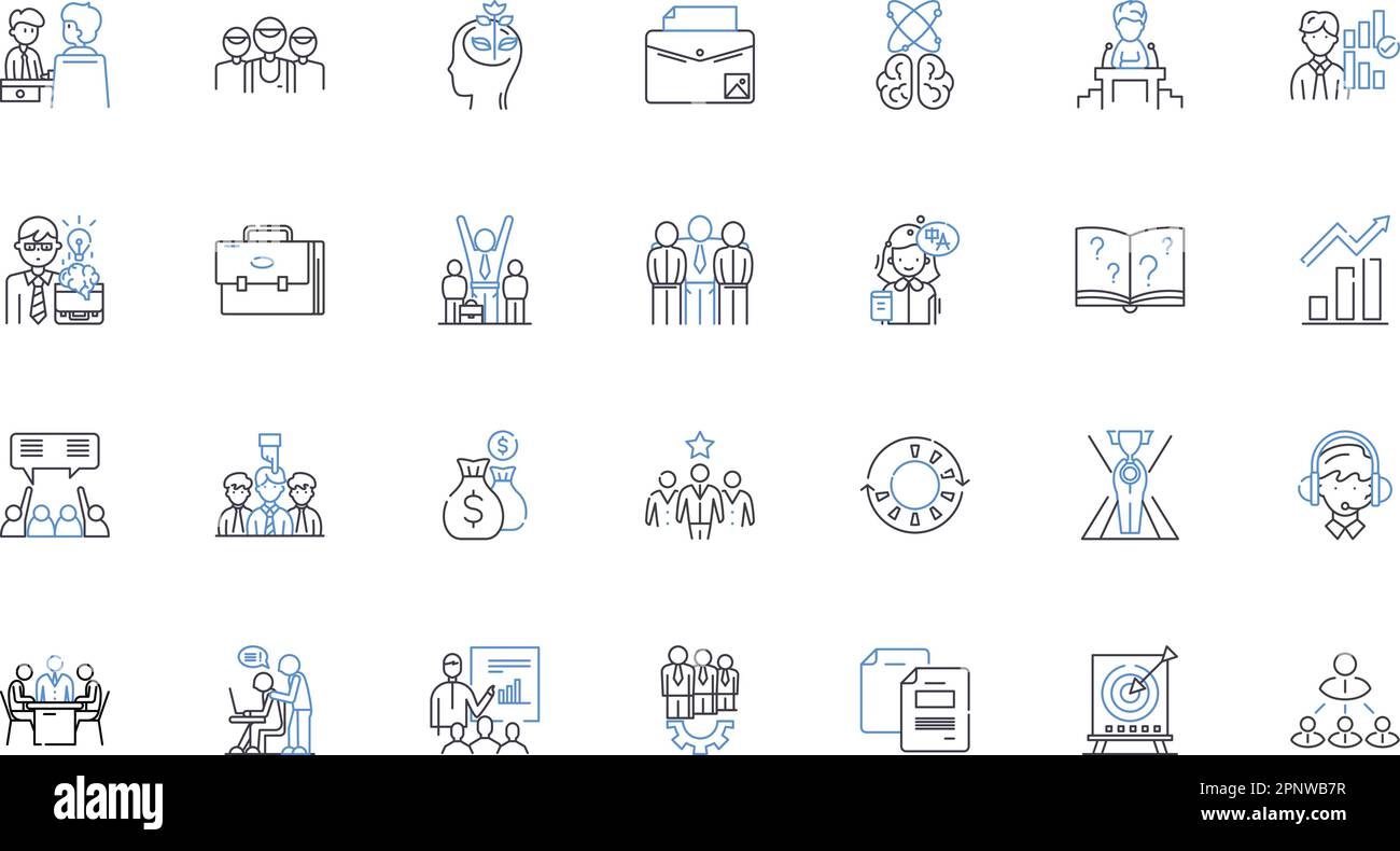 Interpersonal skills line icons collection. Communication, Listening ...