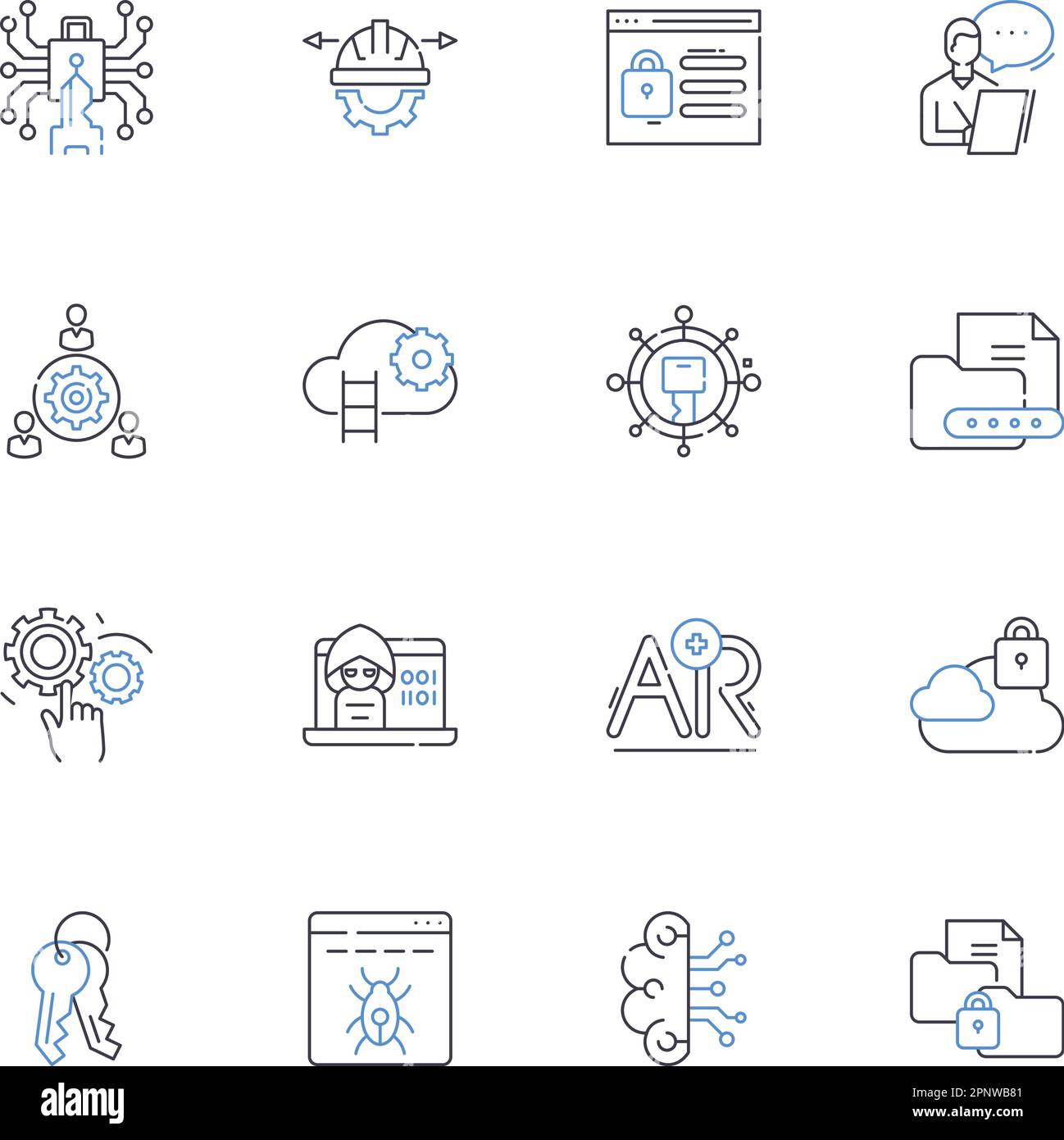 Mainframe outline icons collection. Legacy, Power, Security ...