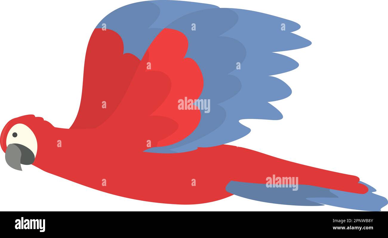 Fast macaw fly icon cartoon vector. Parrow bird. Jungle cute Stock ...