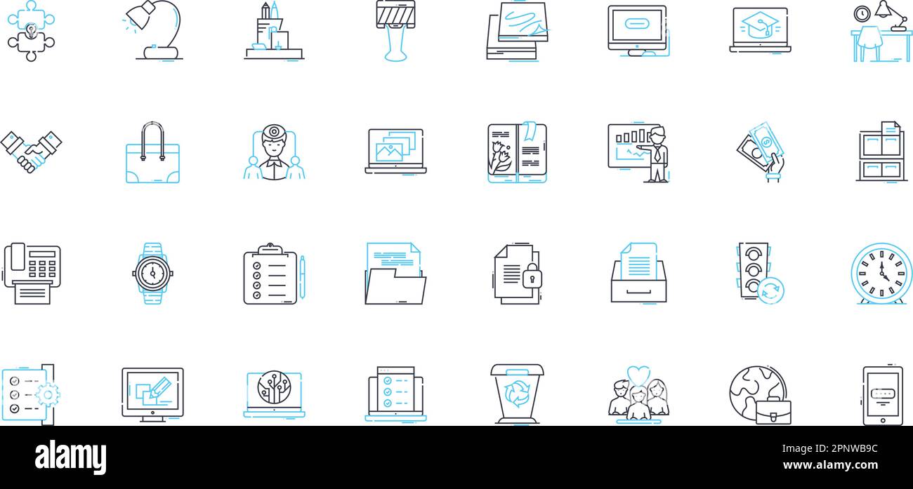 Legal entity linear icons set. Corporation, Partnership, Business ...