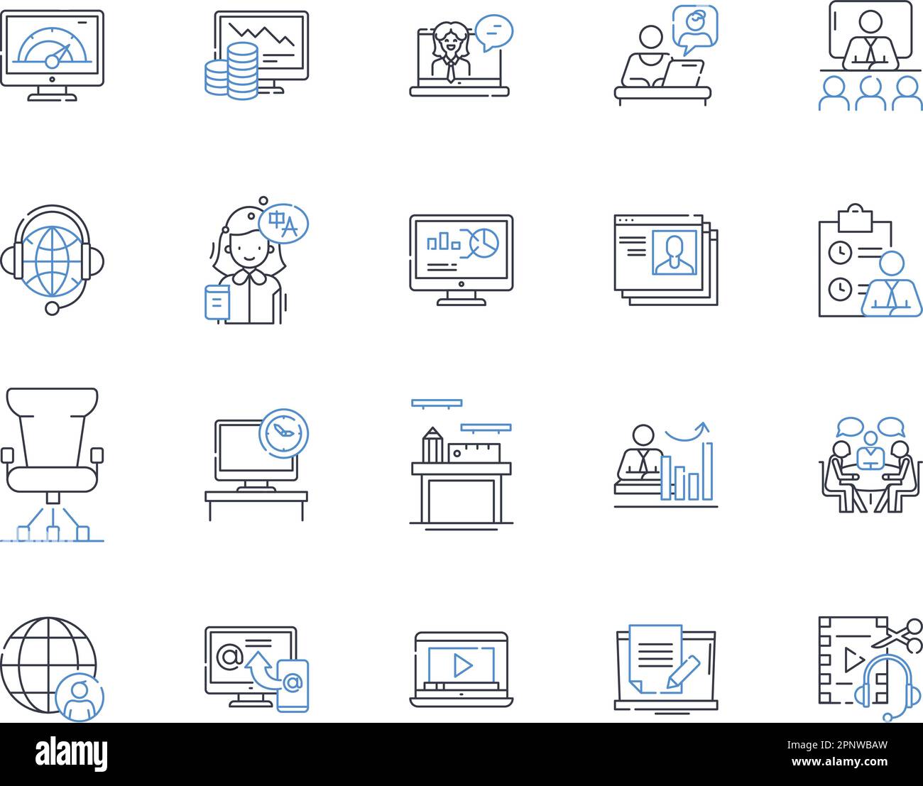 Nerking And Connections Line Icons Collection Nerking Connections