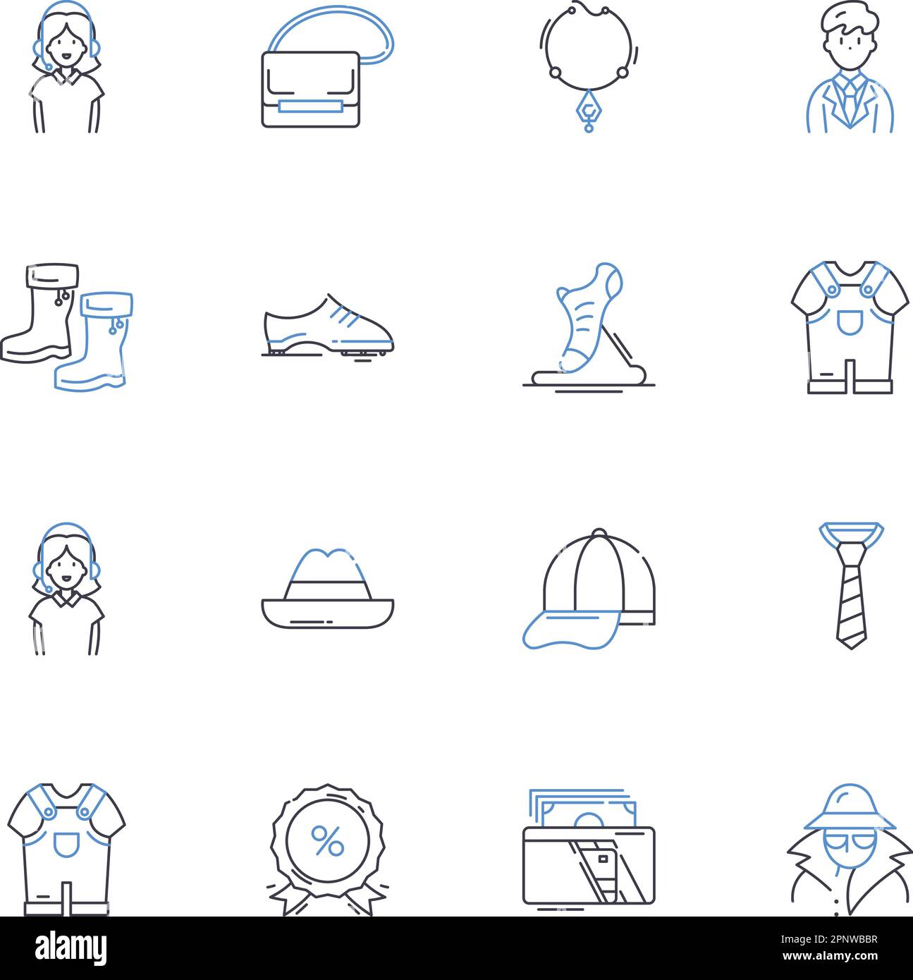 Merchandising display line icons collection. Showcase, Retail, Layout ...