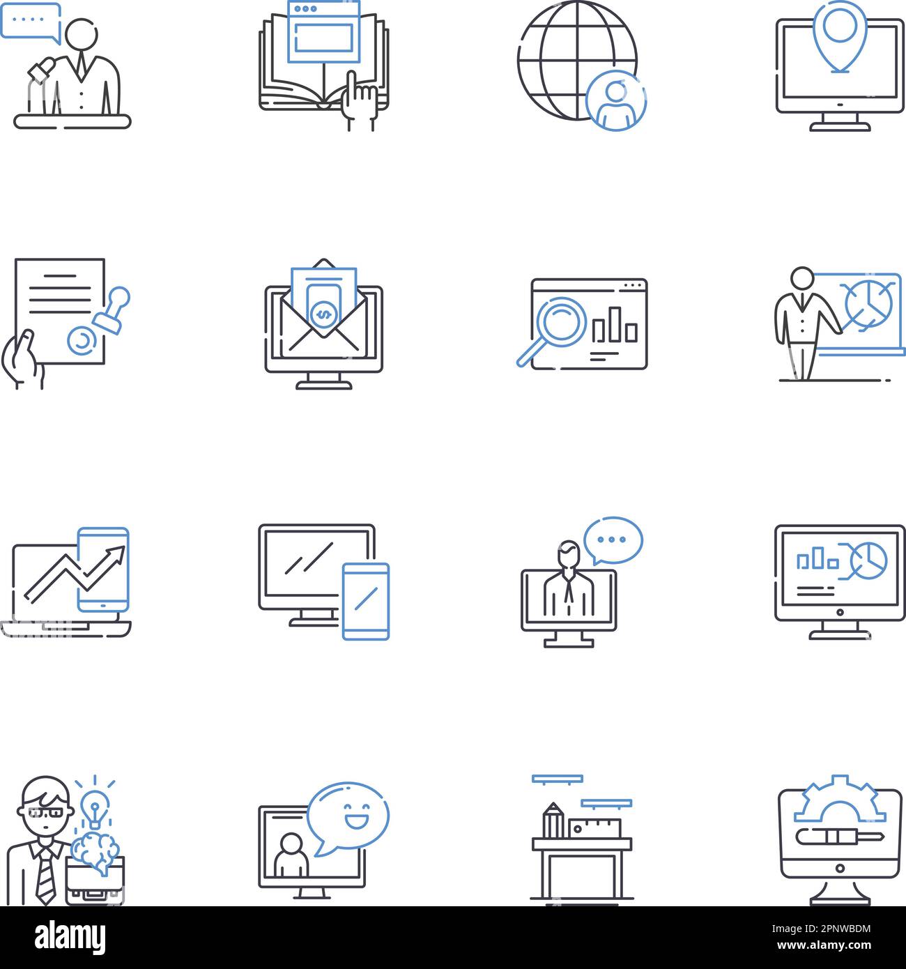 Industry forum line icons collection. Nerking, Collaboration ...