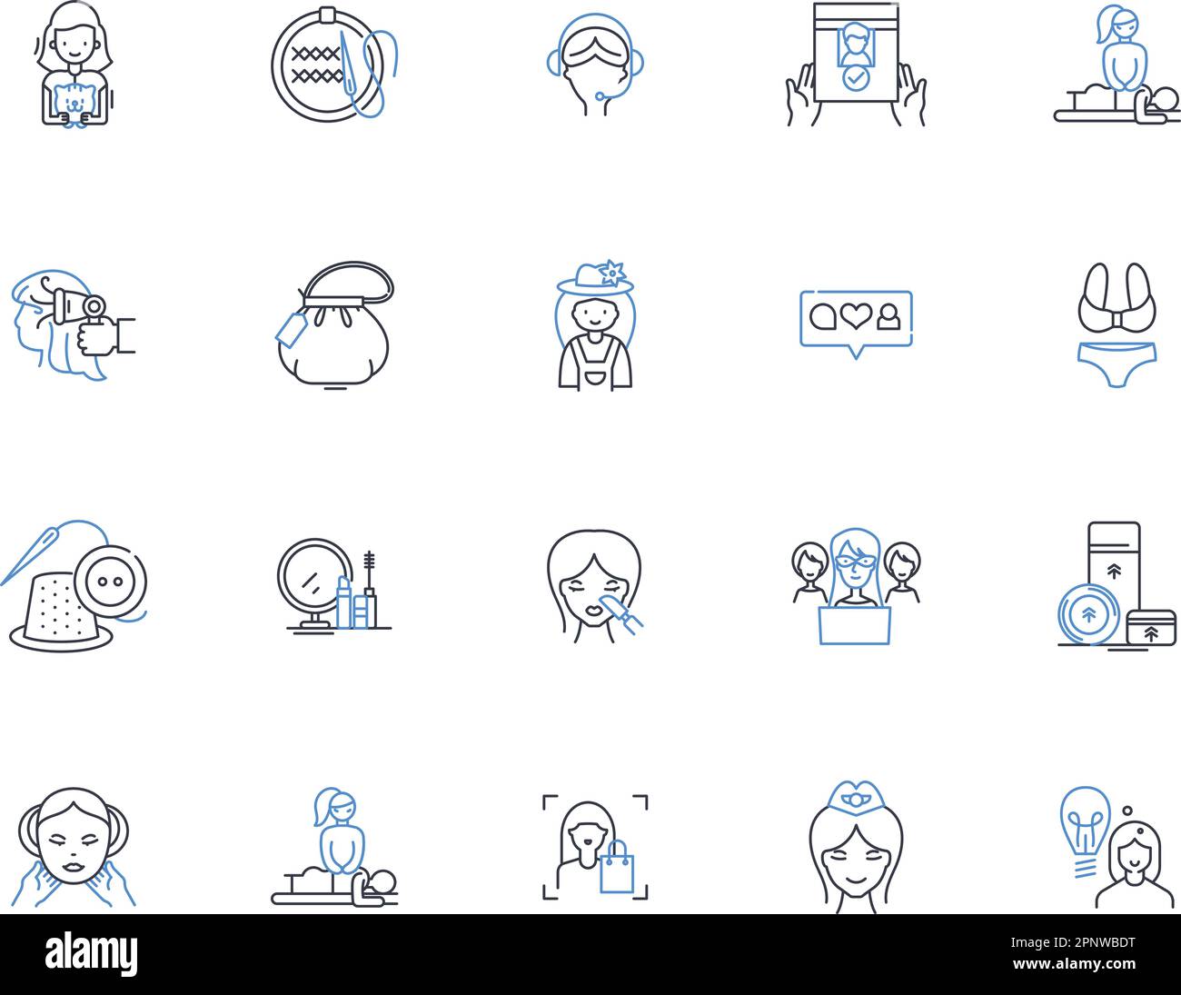 Wives Line Icons Collection Loyalty Devotion Support Partner Love Marriage Commitment