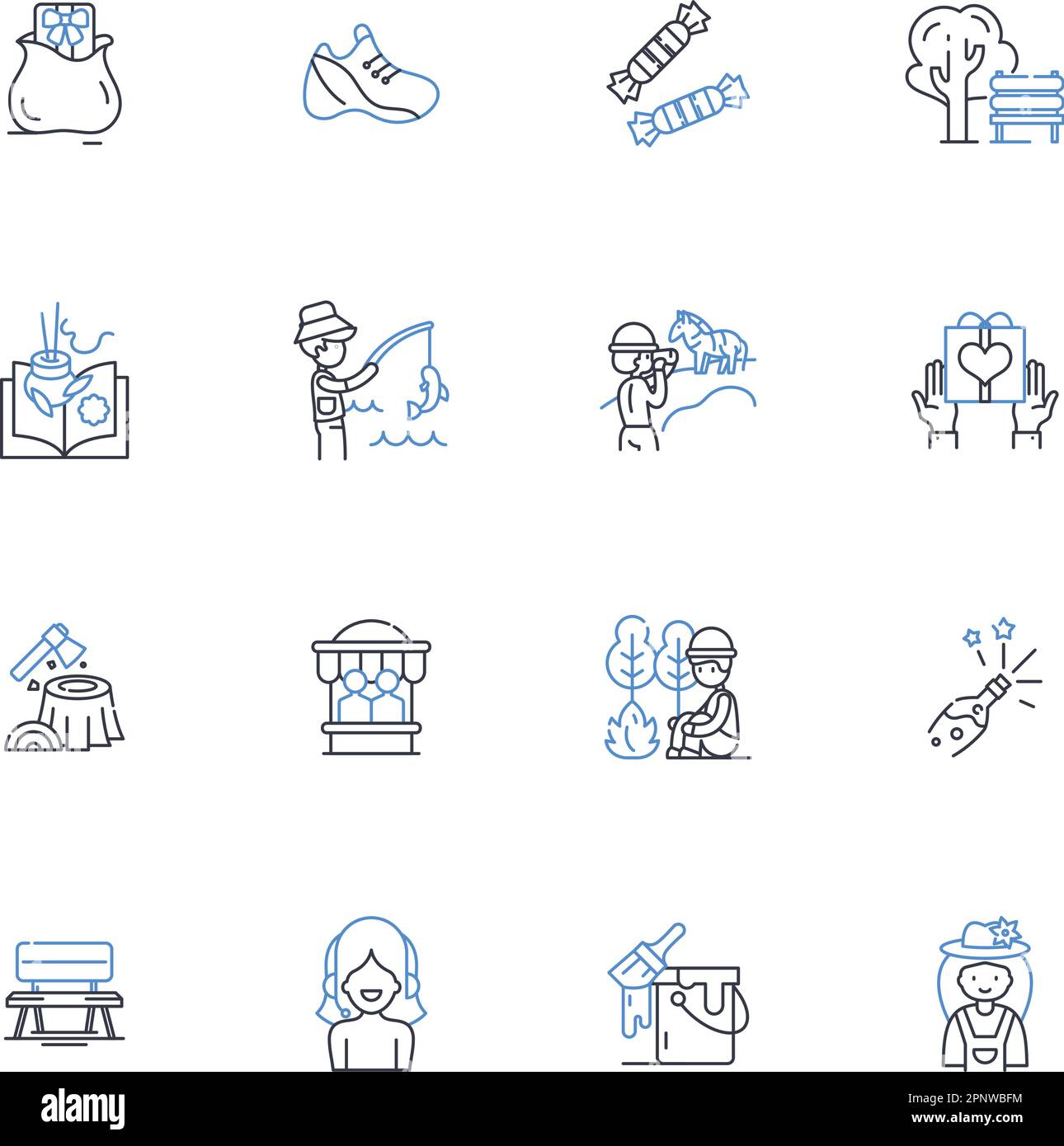 Exciting pastime line icons collection. Adventure, Thrill, Adrenaline ...
