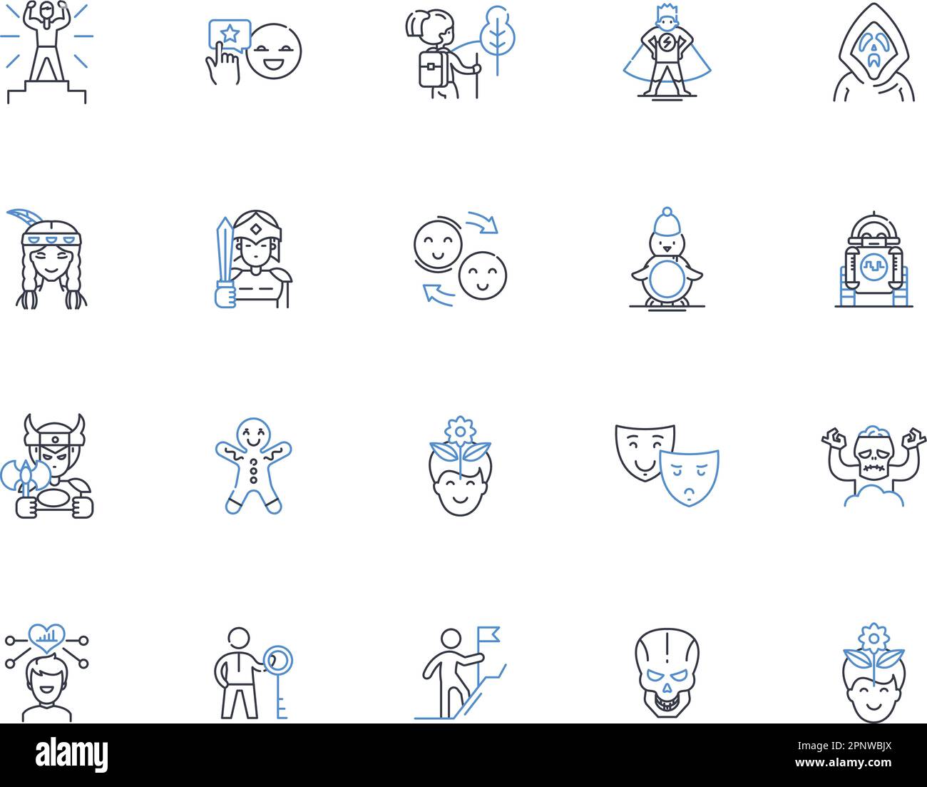 Staff governance line icons collection. Empowerment, Collaboration ...