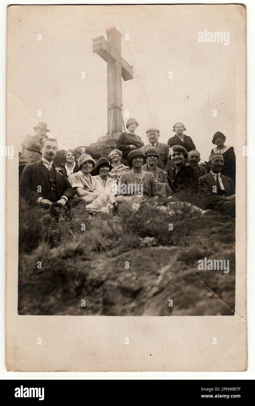 THE CZECHOSLOVAK REPUBLIC - CIRCA 1940s: Vintage photo shows people on ...