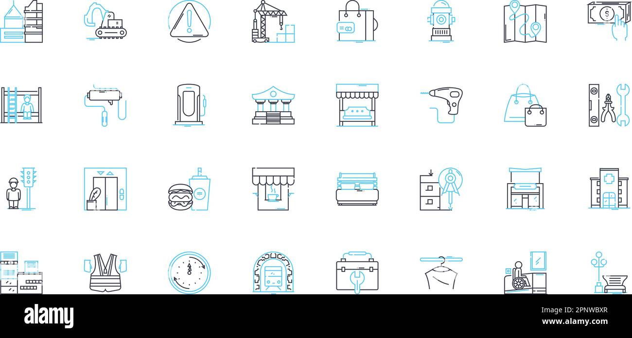 Architecture Linear Icons Set Design Structure Construction