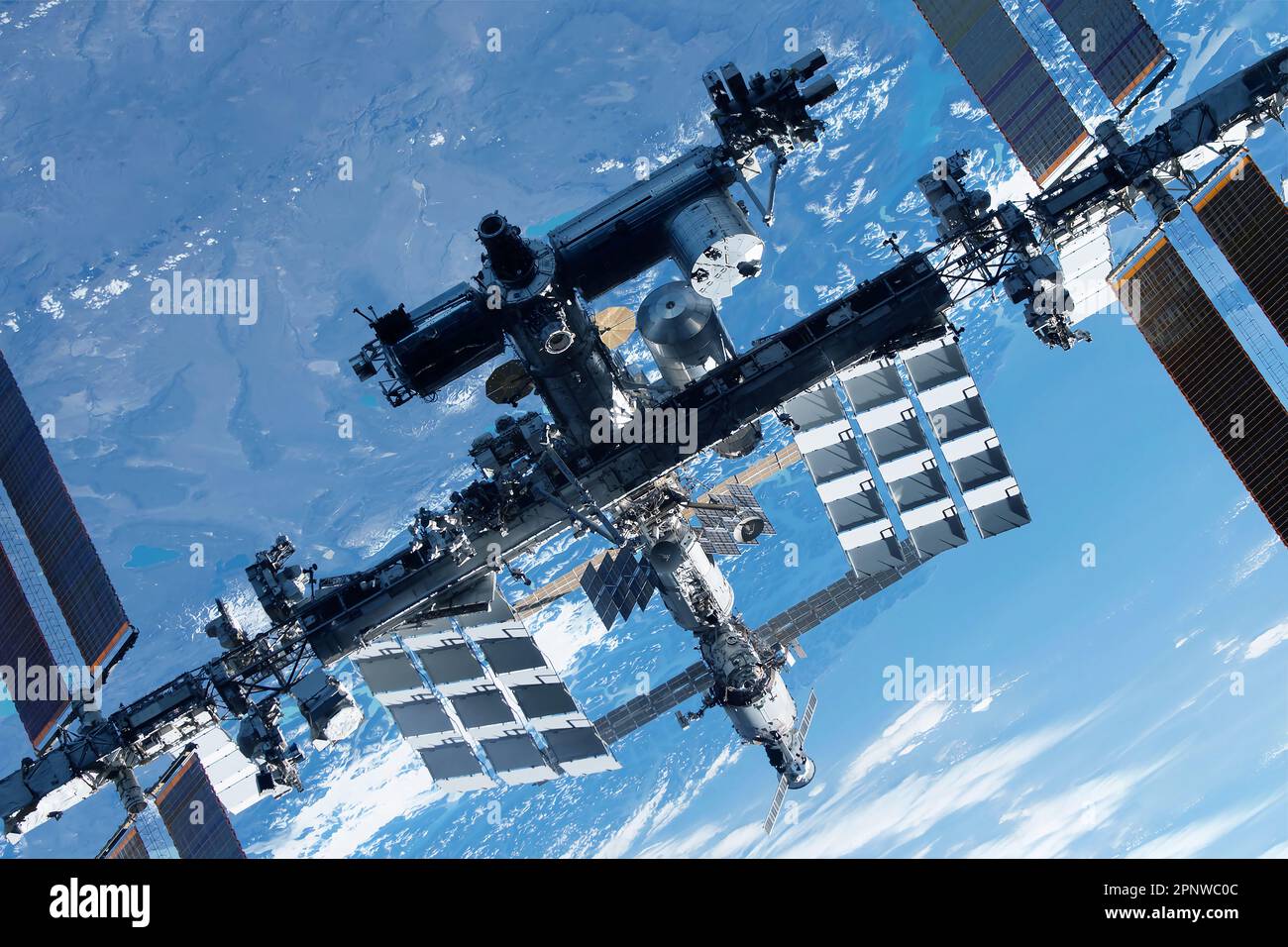 International Space Station above the Earth. Elements of this image ...