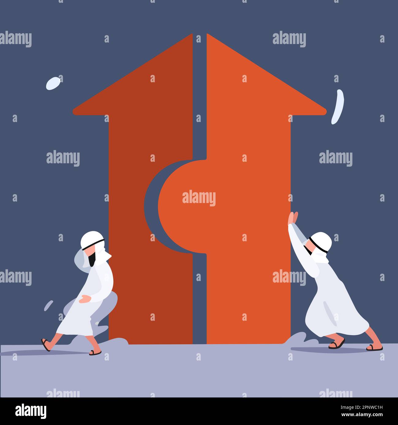 Business concept flat Arabian businessman merging arrows together. Male ...