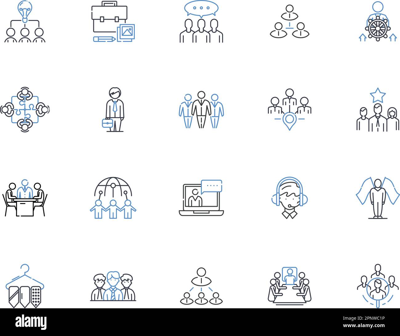 Administration Mastery Line Icons Collection Efficiency Organization