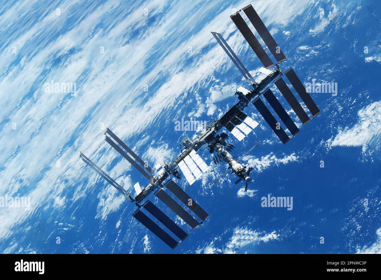 International Space Station above the Earth. Elements of this image ...