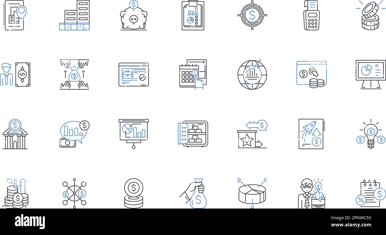 Assets line icons collection. Property, Investments, Equity, Ownership, Wealth, Resources, Value ...