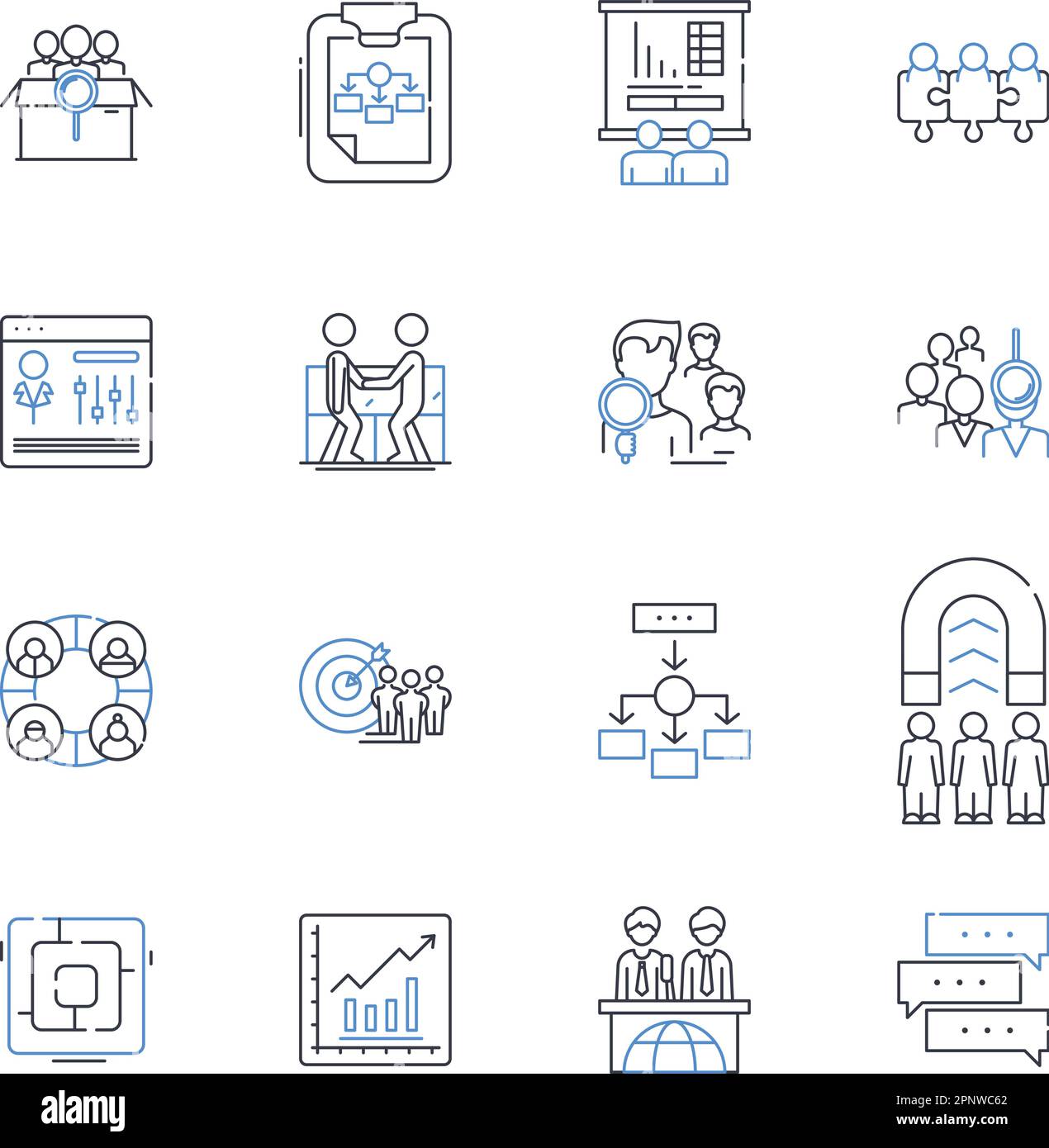 Collective discussion line icons collection. Dialogues, Brainstorming ...