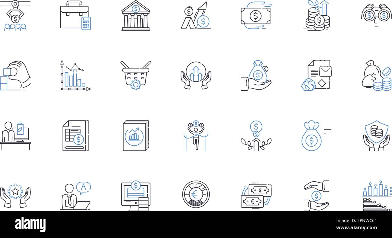cash flow management line icons collection. Budgeting, Forecasting ... cash flow management line icons collection. Budgeting, Forecasting ...