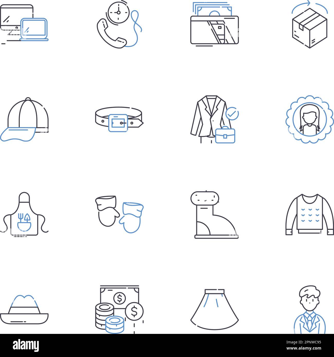 Shopping spot line icons collection. Boutique, Mall, Outlet, Department ...