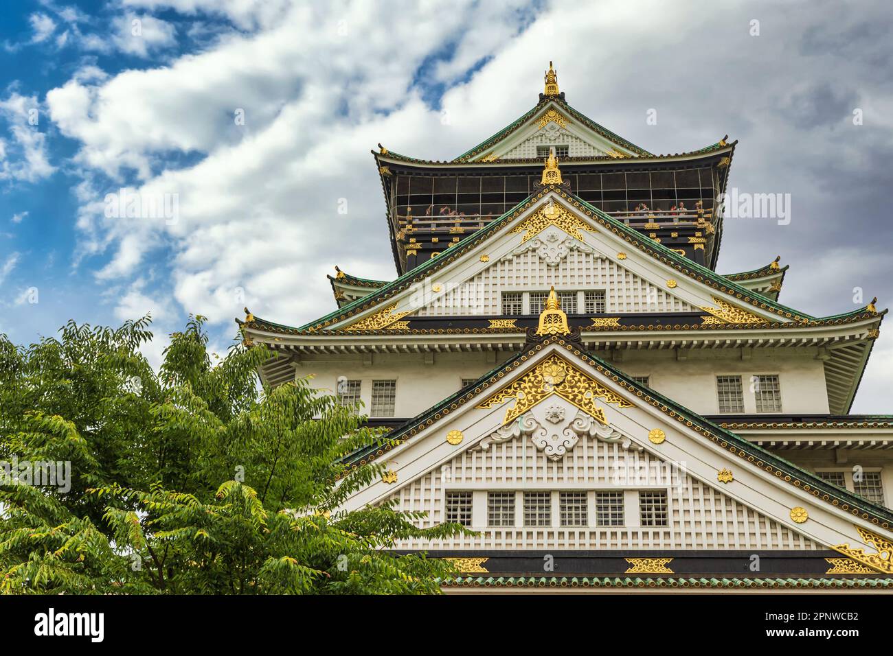 Beautiful old building of Osaka Castle, famous touristic location in ...
