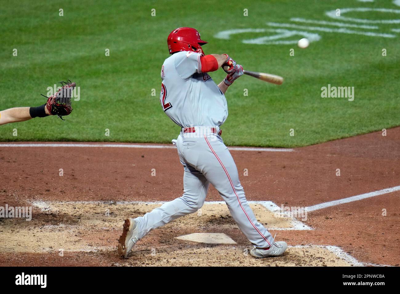 Cincinnati Reds' Jason Vosler hits an RBI single off Pittsburgh Pirates ...