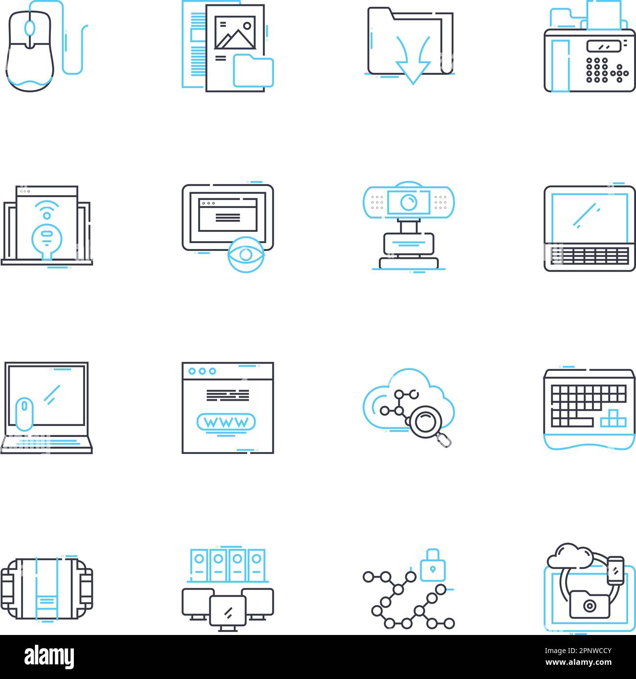 Electronic commerce linear icons set. Online, Digital, Transactions ...