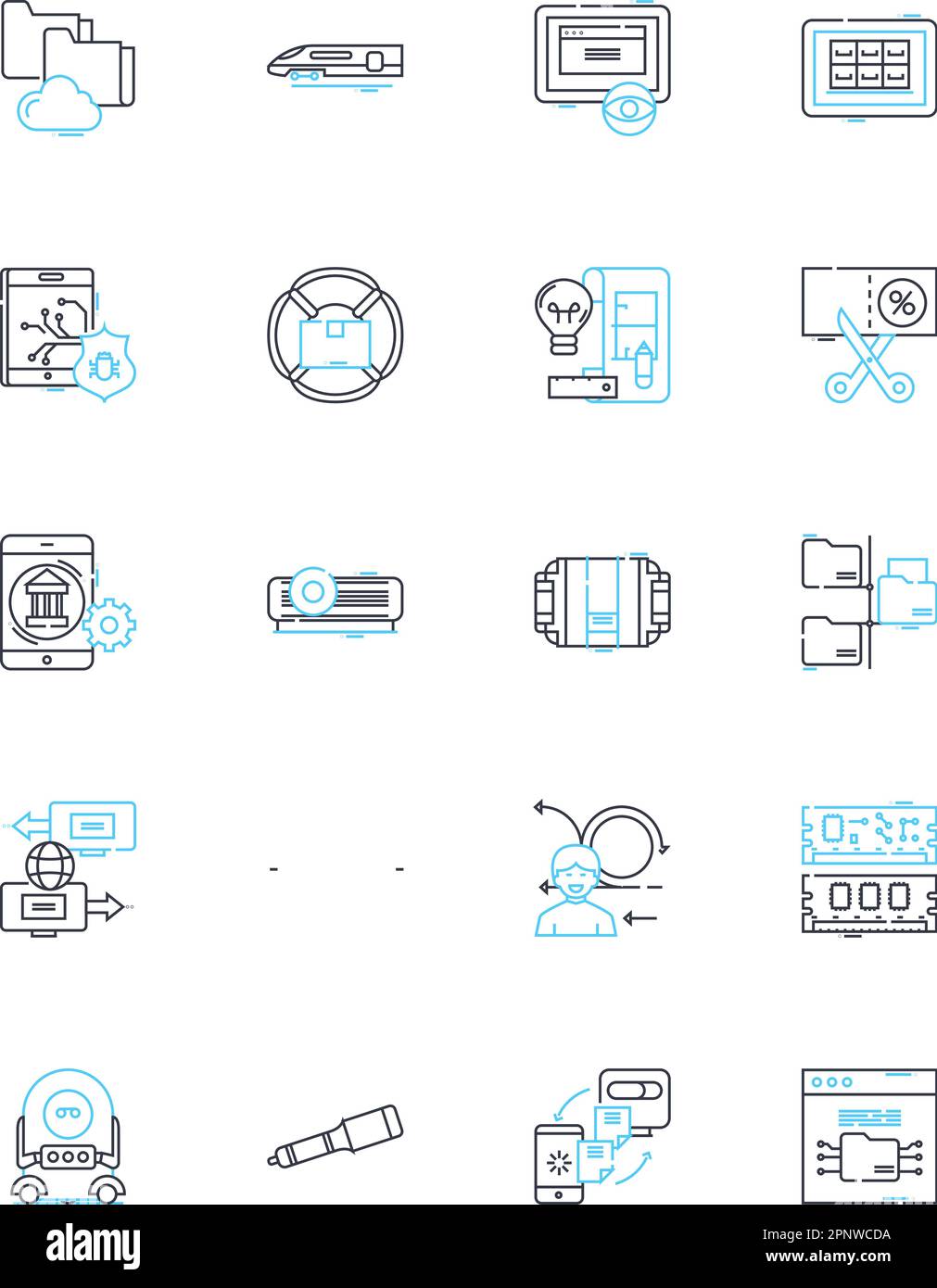 Customer Identity Linear Icons Set Authentication Verification Identification Validation