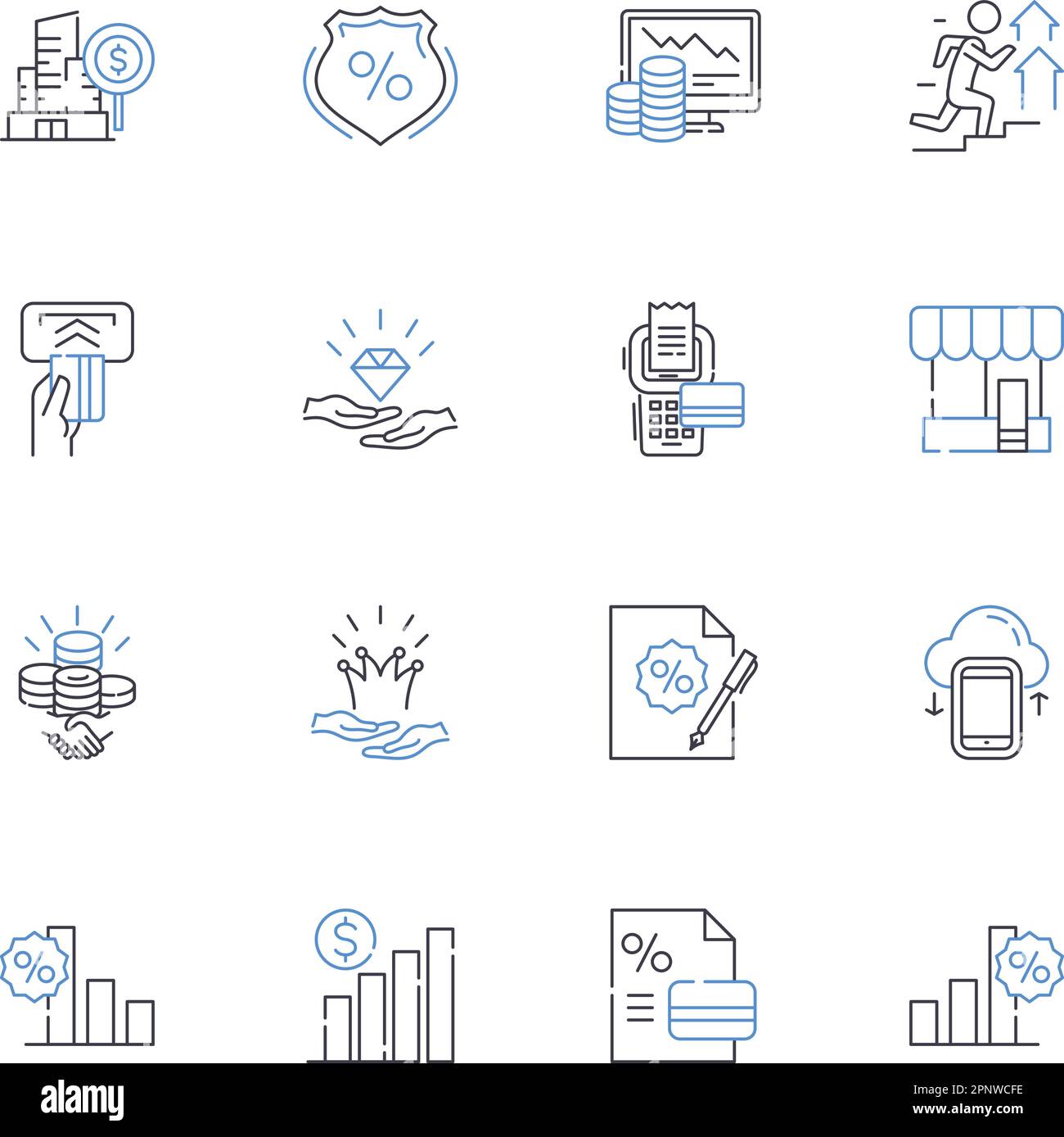 Gift vouchers line icons collection. Redemption, Present, Shopping ...