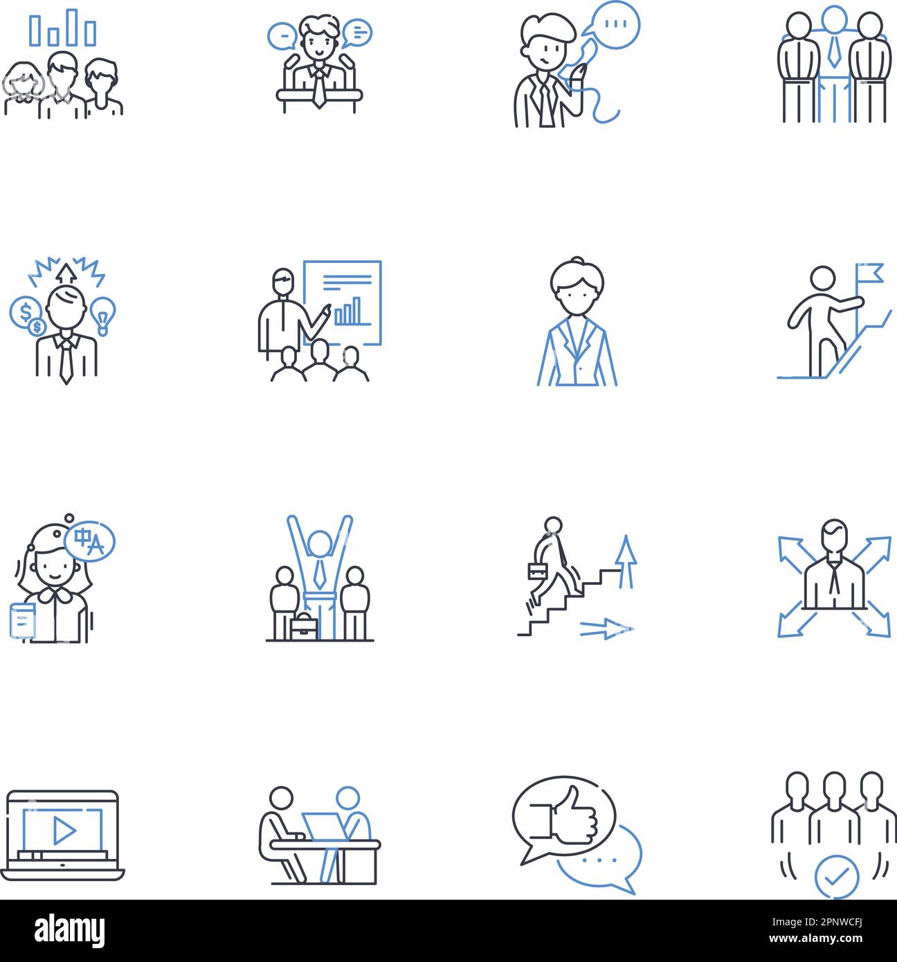 Labor force line icons collection. Employment, Workforce, Job, Career ...