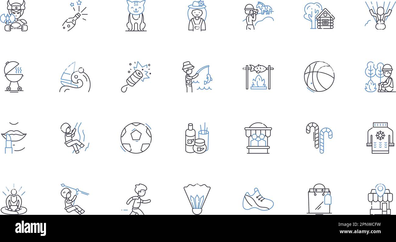 Lively activity line icons collection. Vibrant, Energetic, Exhilarating ...