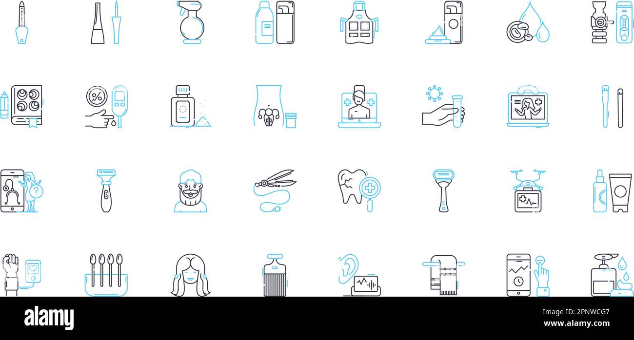 Bold elegance linear icons set. Daring, Confident, Regal, Exquisite ...