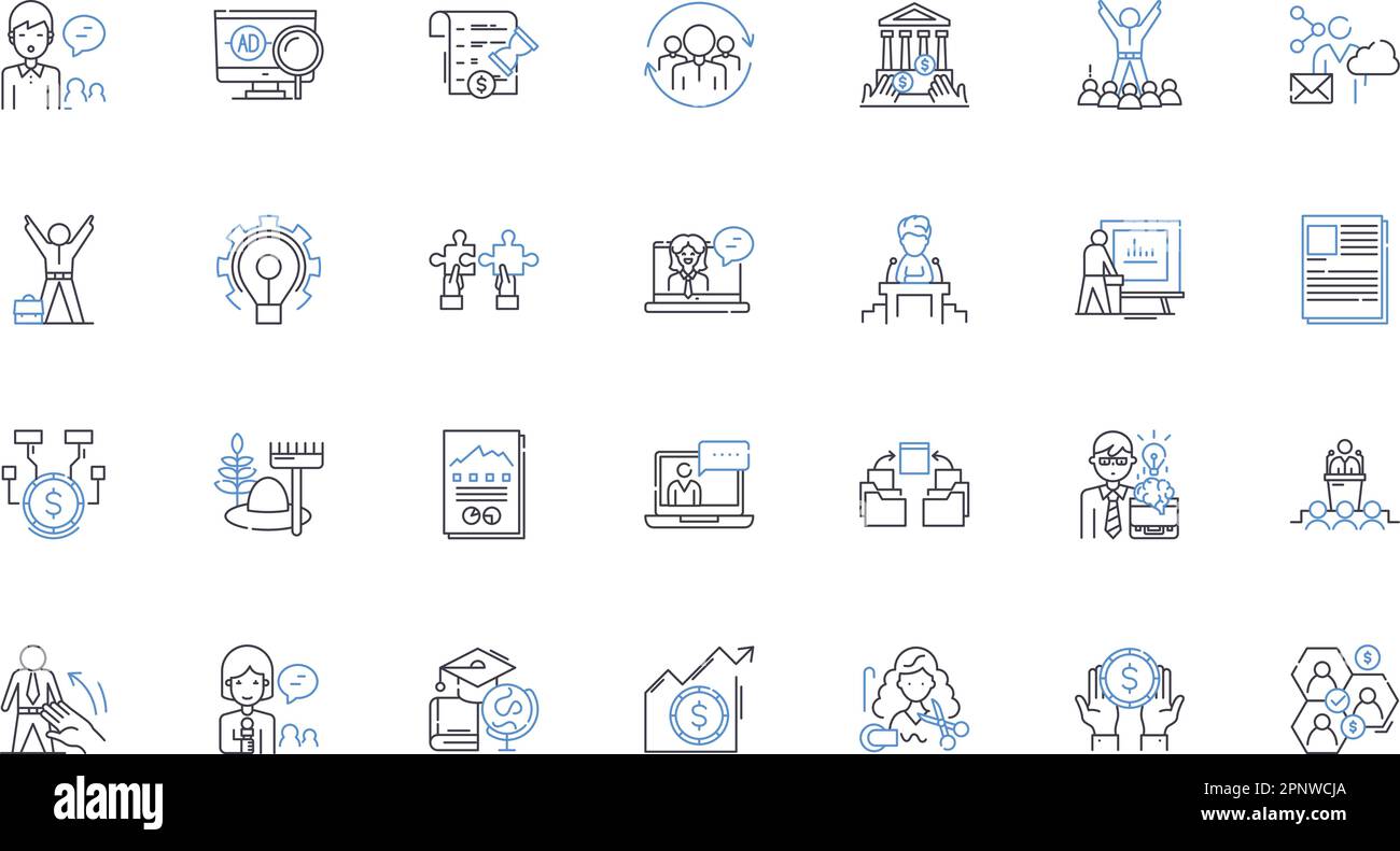 Workforce Productivity Line Icons Collection Efficiency Motivation