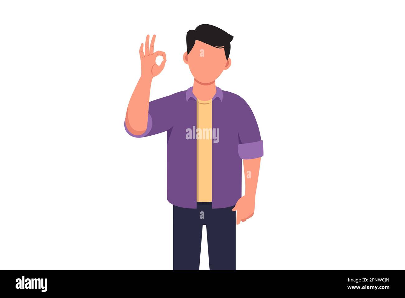 Business concept design businessman in casual clothes gesturing ok sign ...