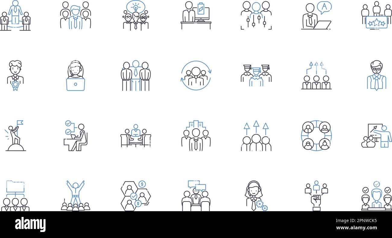 Regional authority line icons collection. Decentralization, Governance ...