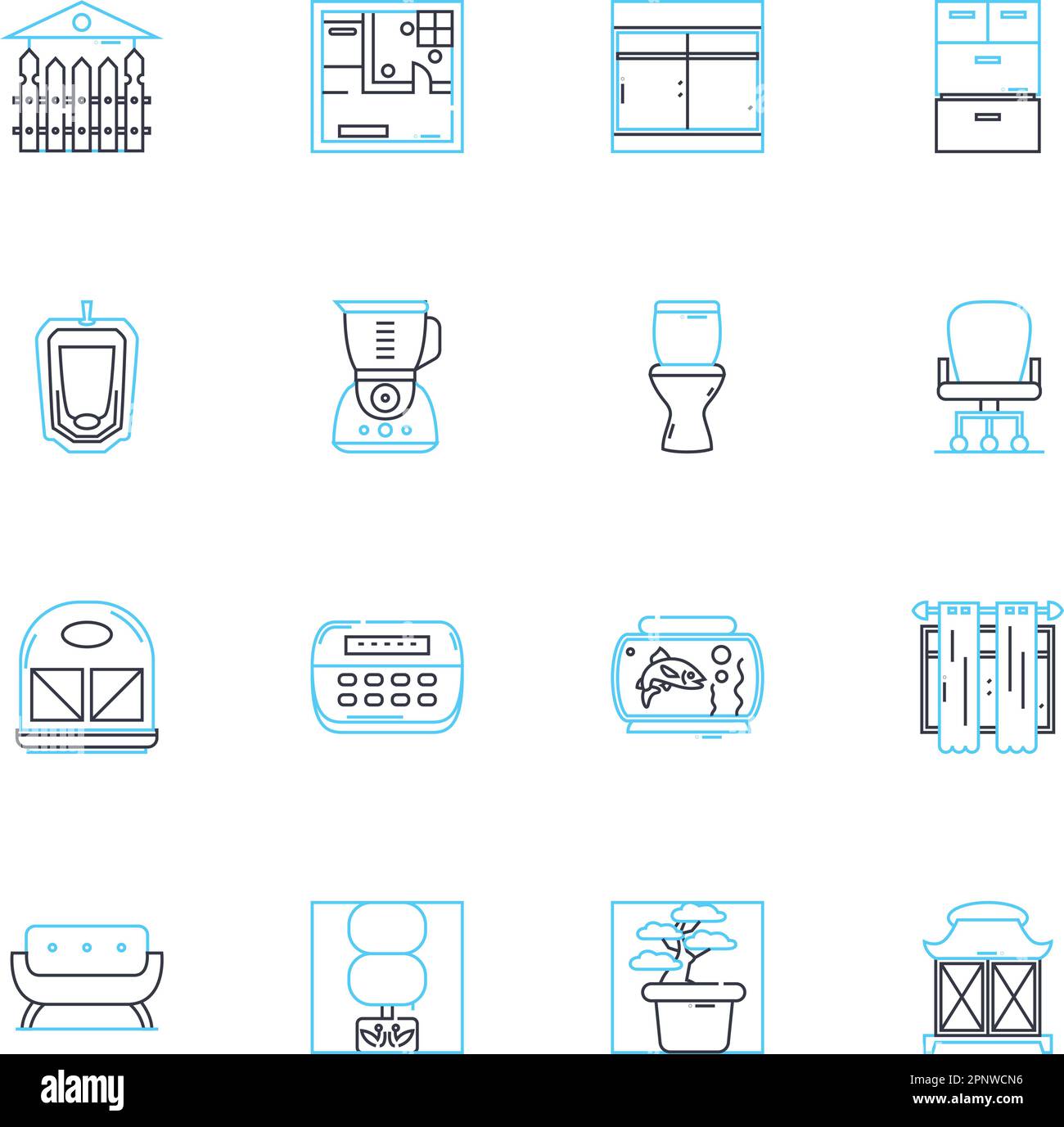 Recliner linear icons set. Comfort, Lounge, Relaxation, Support ...