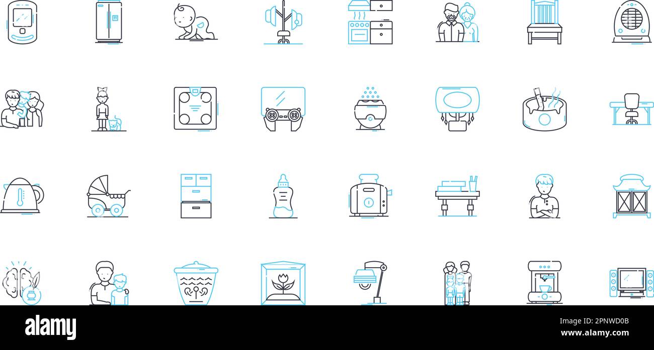 Dwellers linear icons set. Denizens, Inhabitants, Residents, Occupants ...