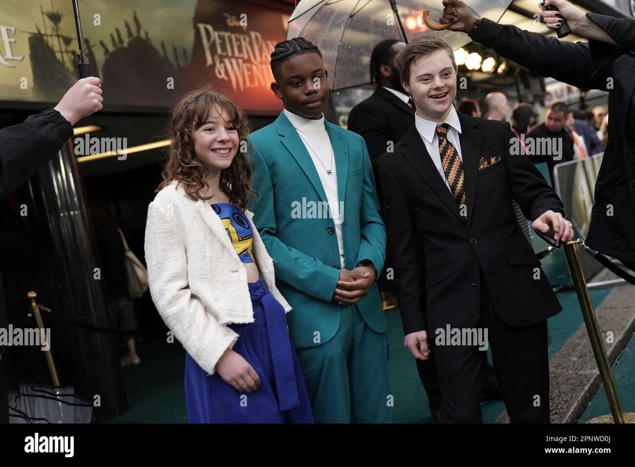 Florence Bensberg, from left, Caelan EdieNoah and Matthews Matofsky ...