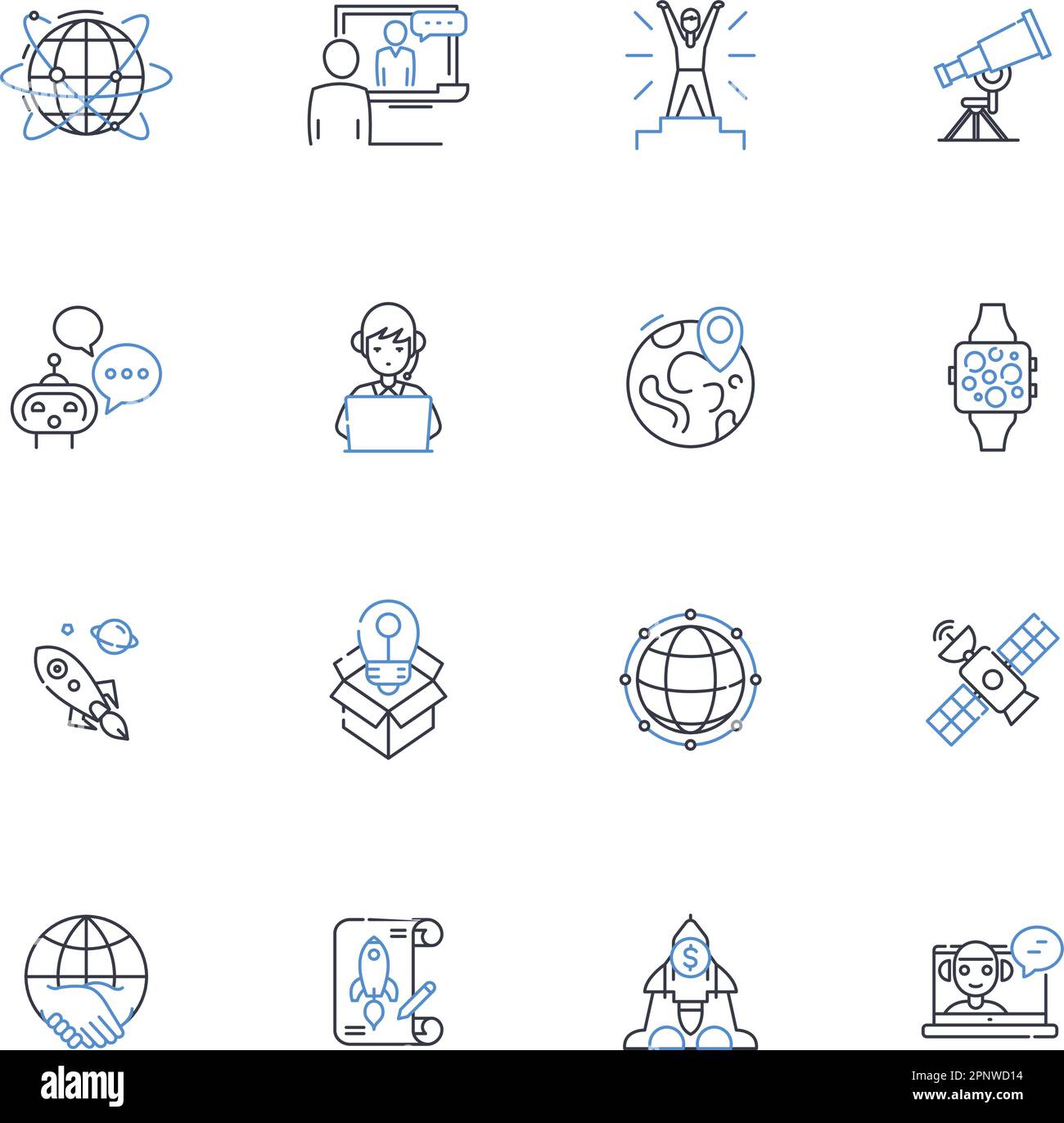 Ahead situation line icons collection. Possibility, Challenge, Forecast ... Ahead situation line icons collection. Possibility, Challenge, Forecast ...