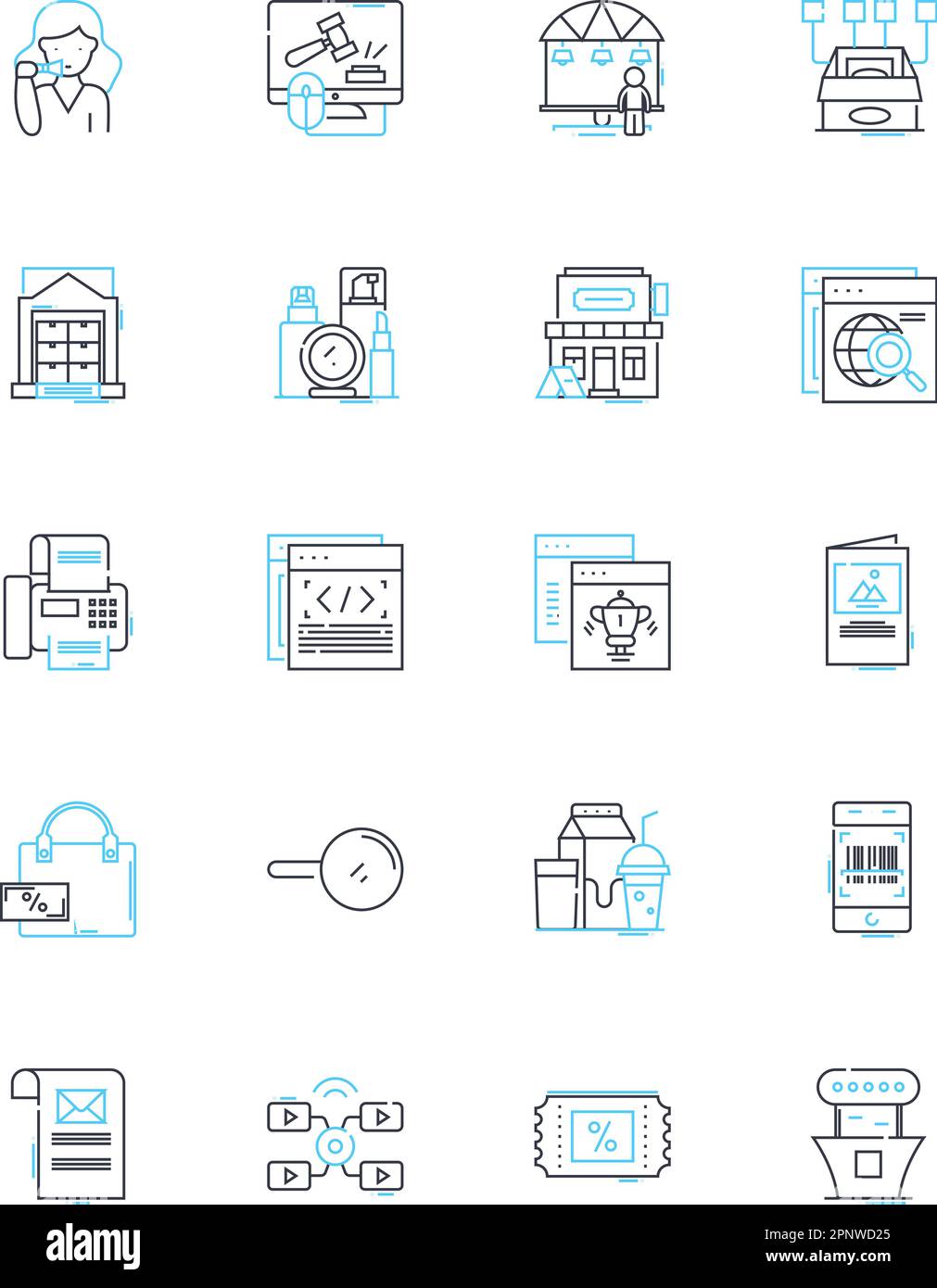 Product development linear icons set. Ideation, Innovation, Prototyping ...